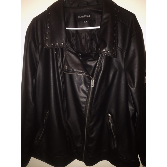 Outer Edge | Jackets & Coats | Black Faux Leather Jacket | Poshmark